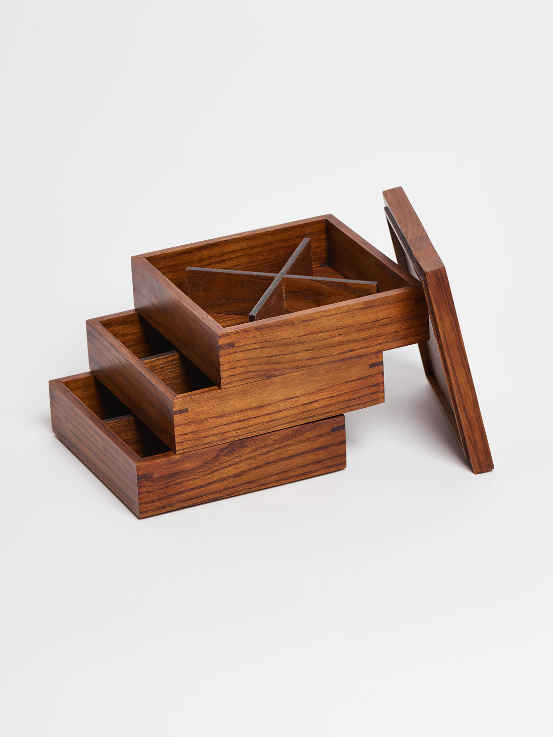 3 Tiered Wooden Jūbako Bento Box - Brown – iimono